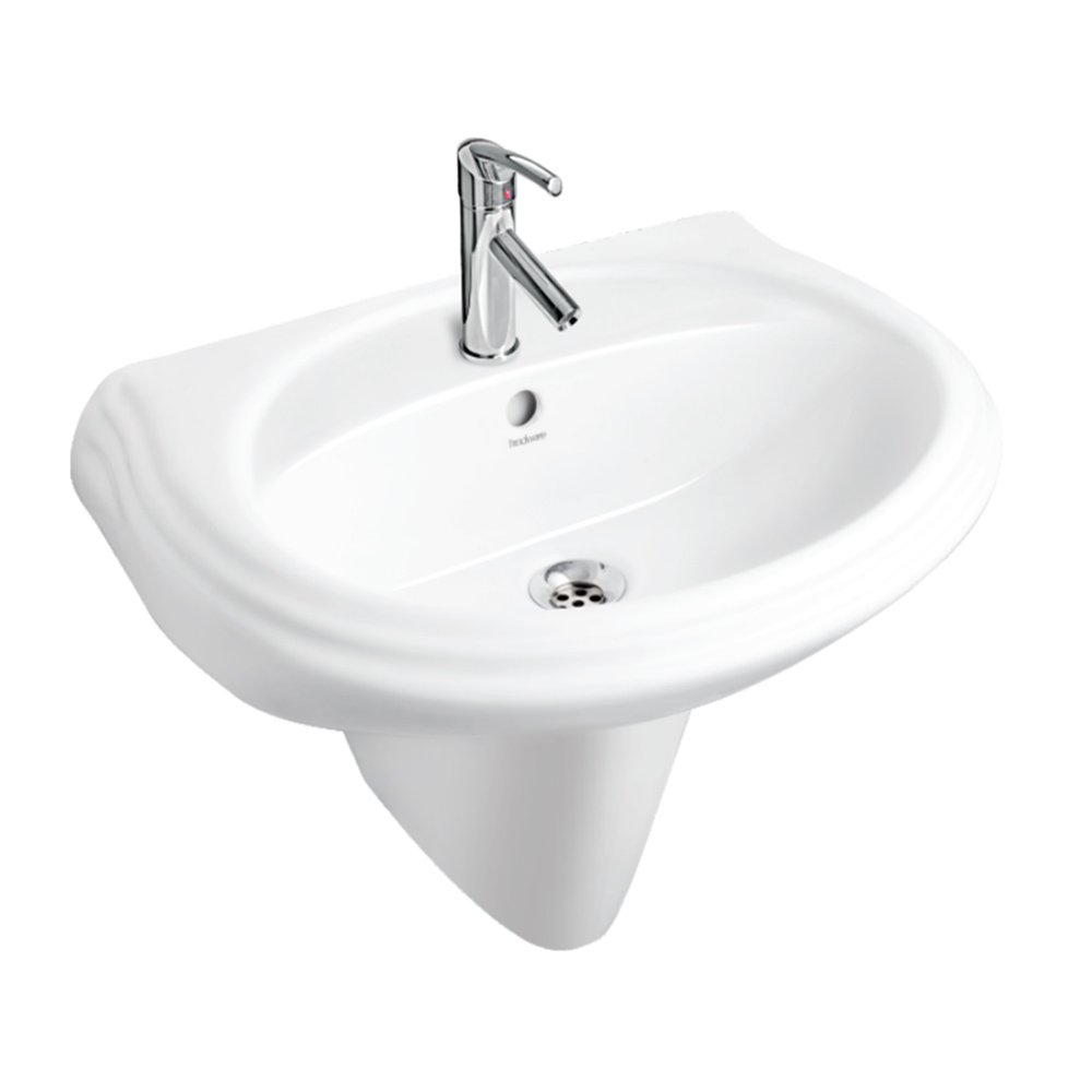 Hindware Delta Set 55x40 Half Pedestal Wash Basin Pastel | mykit | Buy ...