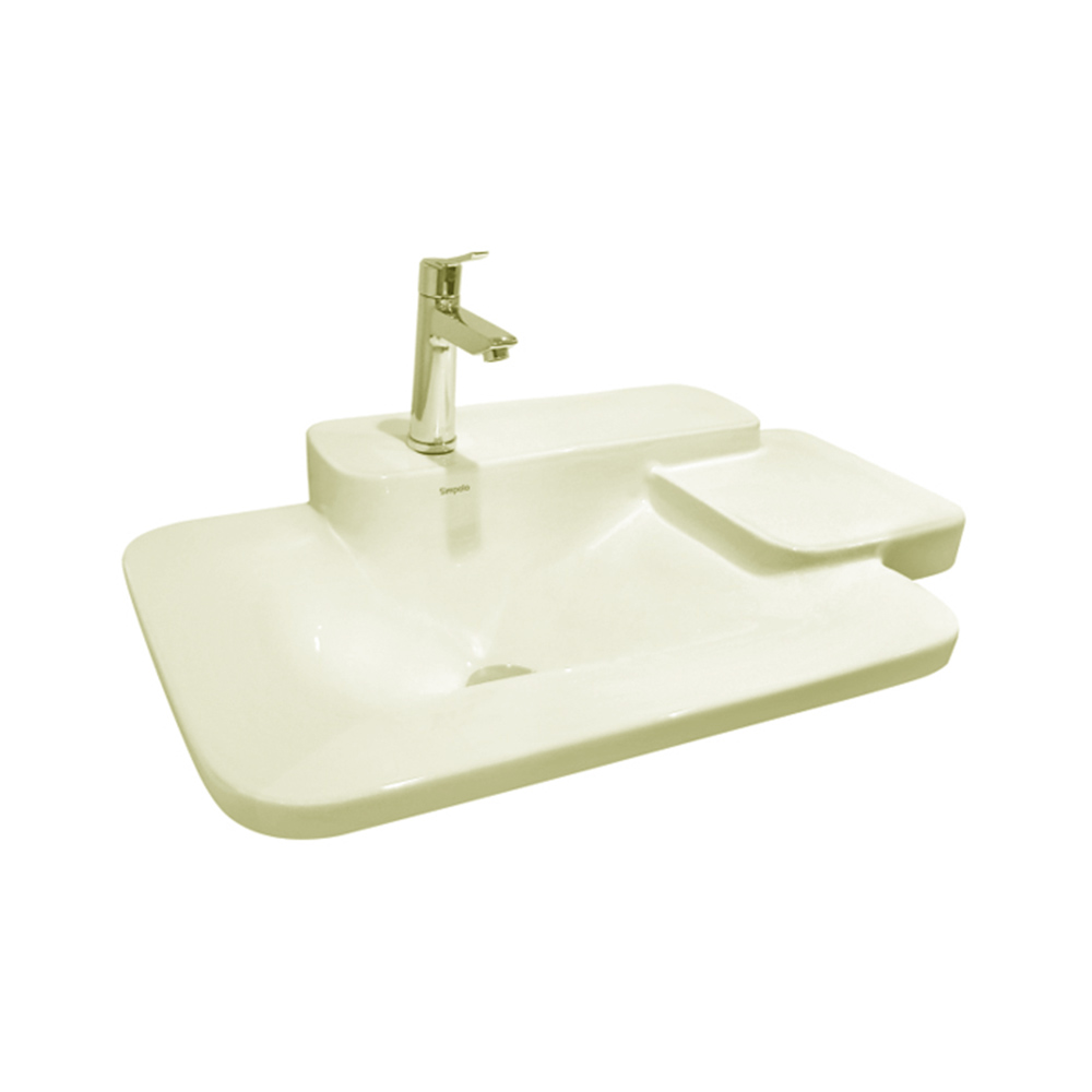 Simpolo Parity 674x487x180mm Half Table Top Wash Basin Ivory | mykit ...