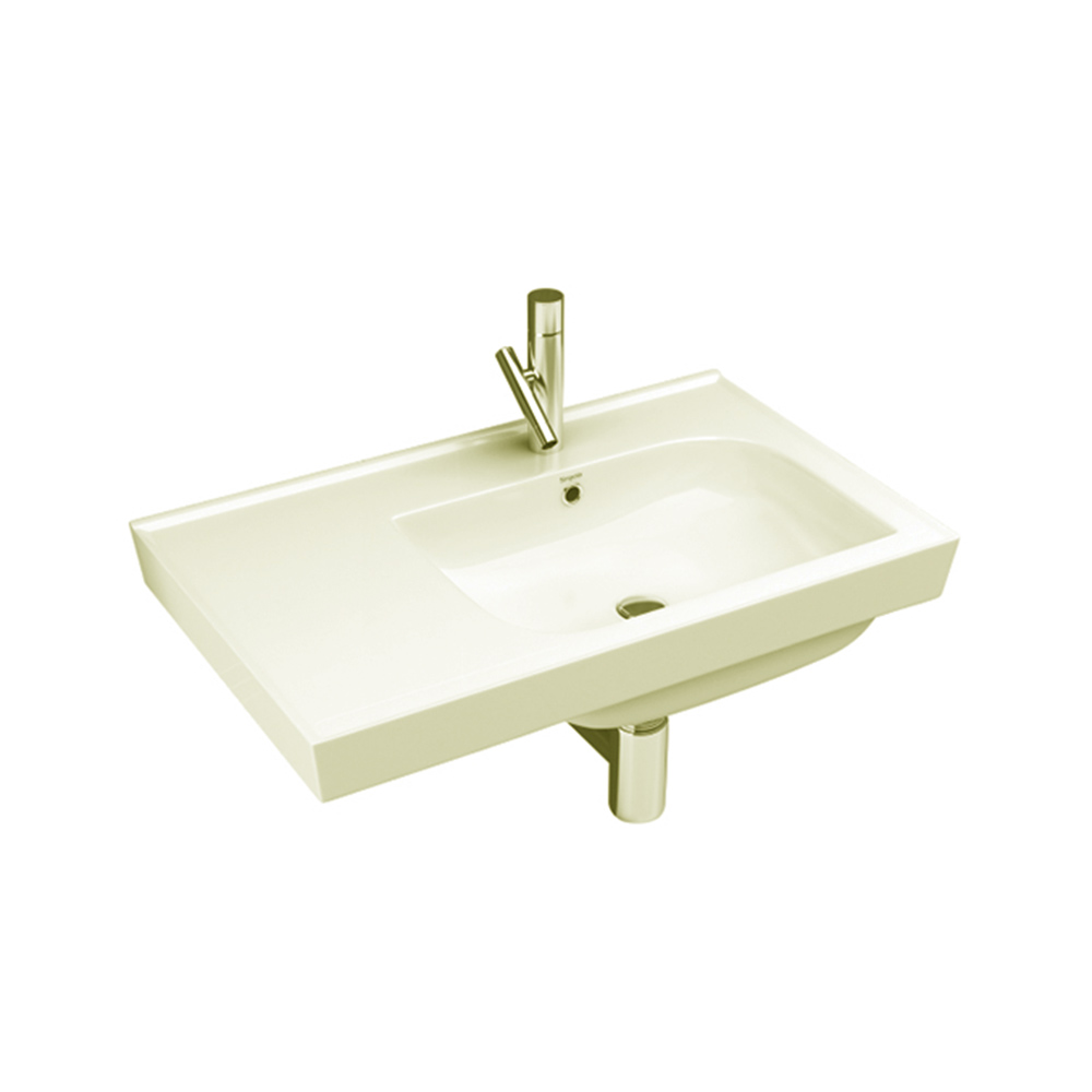 Simpolo Right Mini Scenery 650x455x170mm Wall Mounted Wash Basin Ivory ...