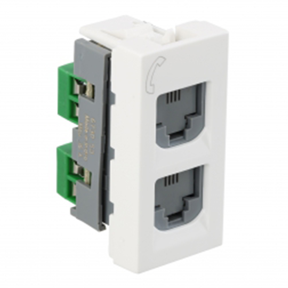 Legrand Myrius RJ 11 double telephone socket with shutter 1 module ...