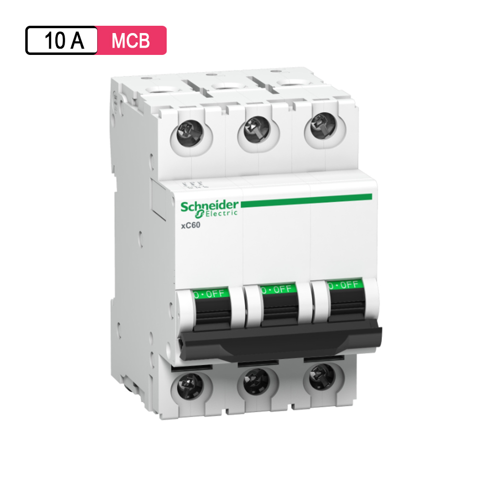 Schneider Electric Acti 9 AC MCB 10A B Curve 3M 3Pole xC60 ISI | mykit ...