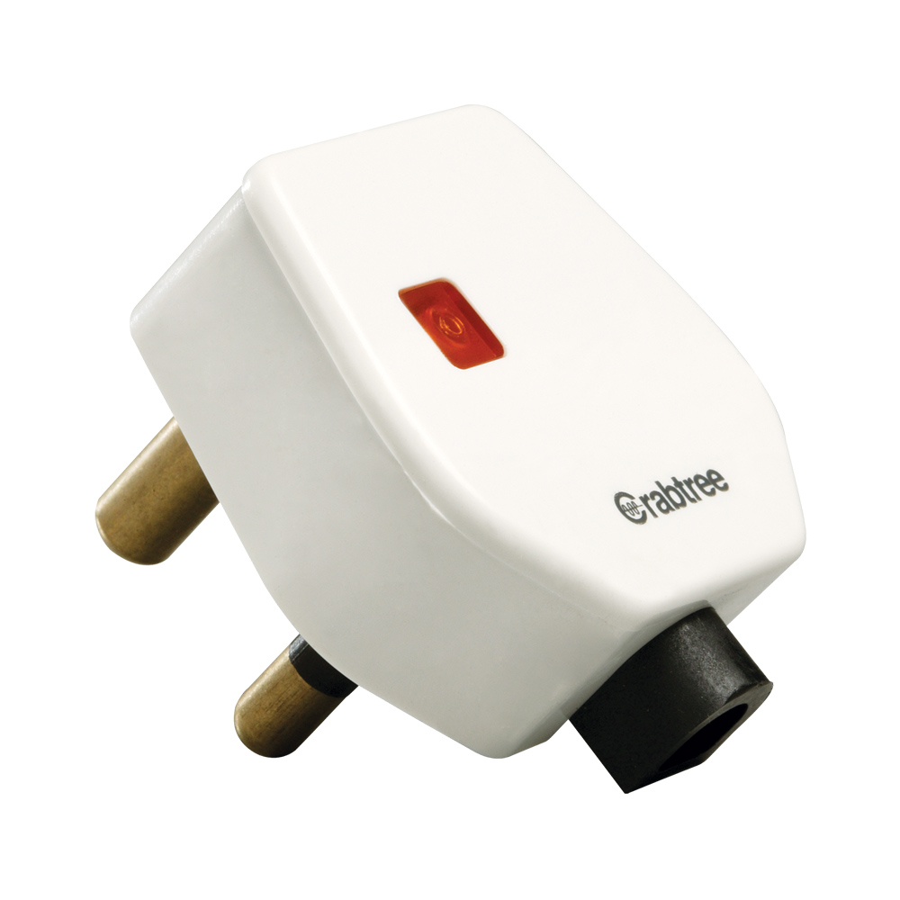 Crabtree Thames 16A 3 Pin Plug with Indicator Heavy Duty White | mykit ...