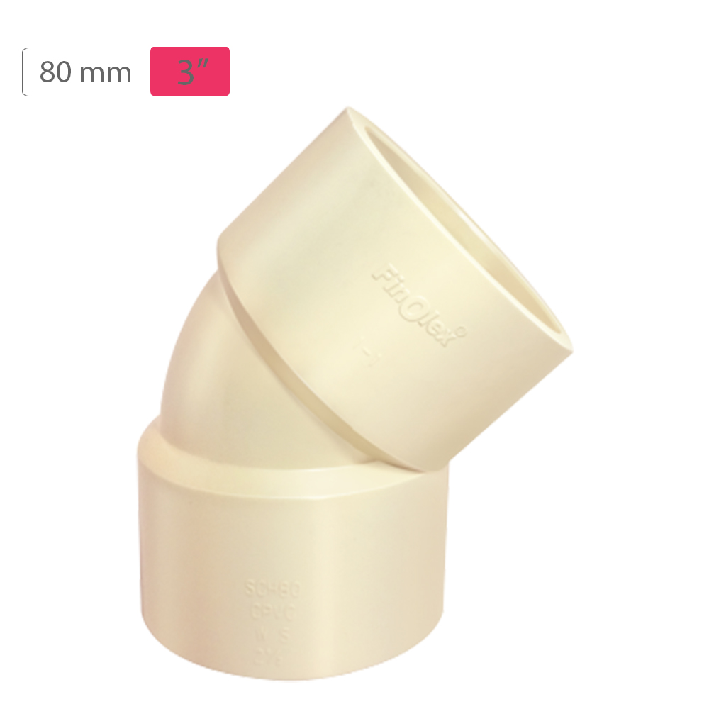 Finolex CPVC Elbow 45° 80mm 3inch SCH80 | mykit | Buy online | Buy ...