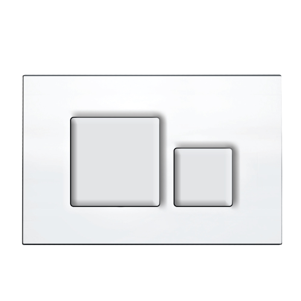 Eauset Flush Control Plate with Square Button Mechanical Chrome Finish ...