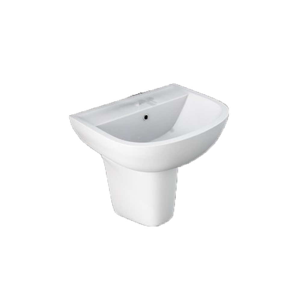 Rak Compact 550x410x195 Wash Basin White with Compact Half Pedestal ...