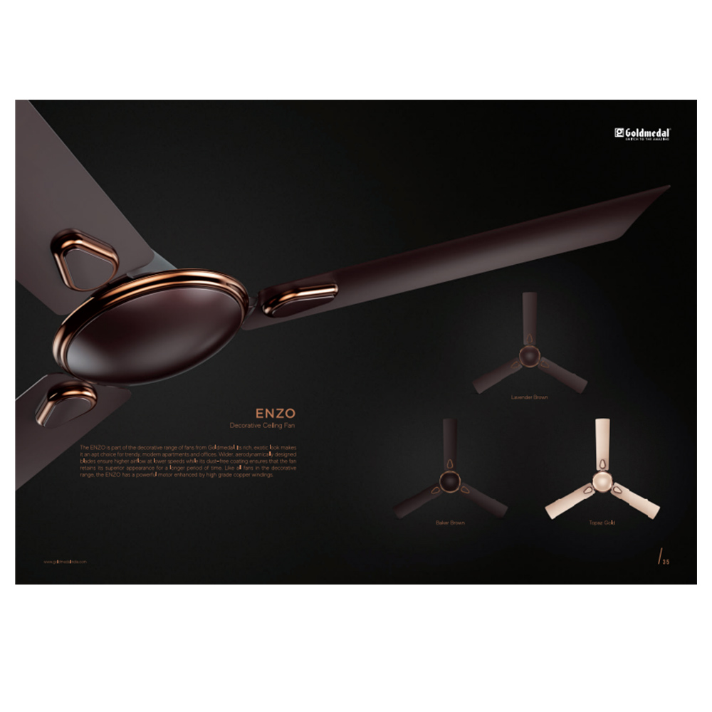 Goldmedal Enzo 1200mm Topaz Gold Ceiling Fan | mykit | Buy online | Buy ...