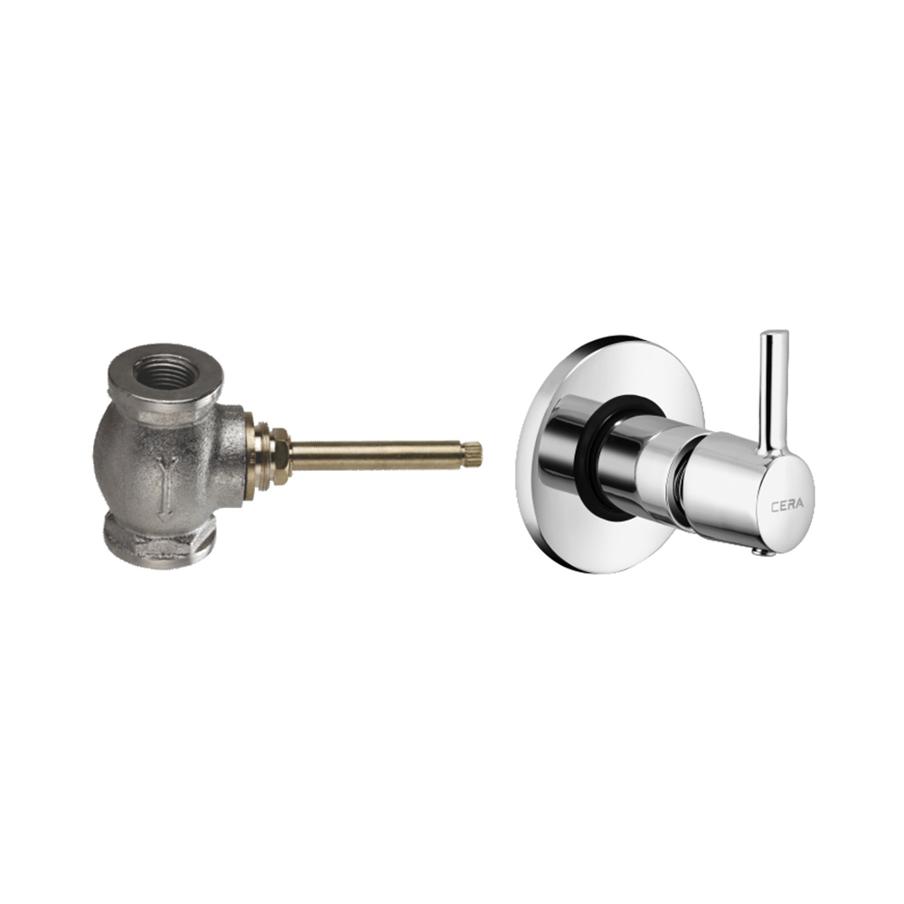 Cera Ripple Stop cock consisting sleeve, lever, wall flange and 15mm ...