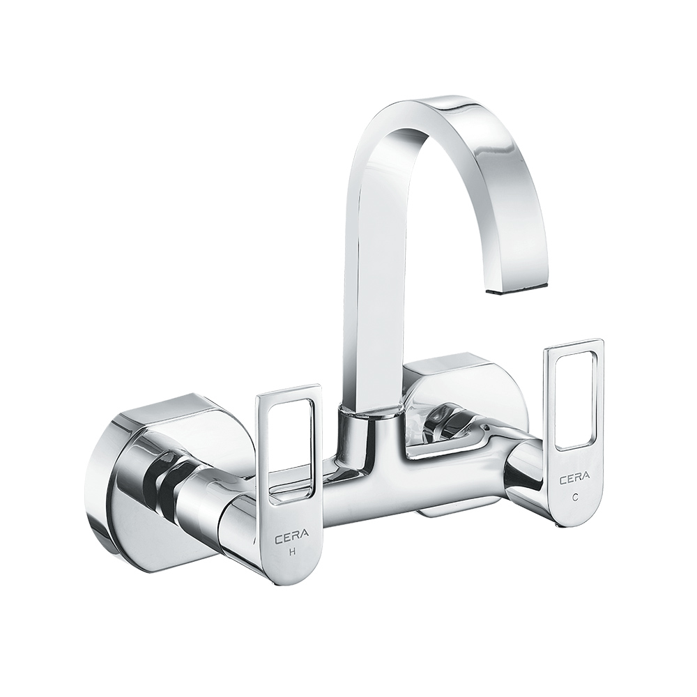 Cera Winslet Sink mixer (wall mounted) with 150 mm (6inch) long swivel ...