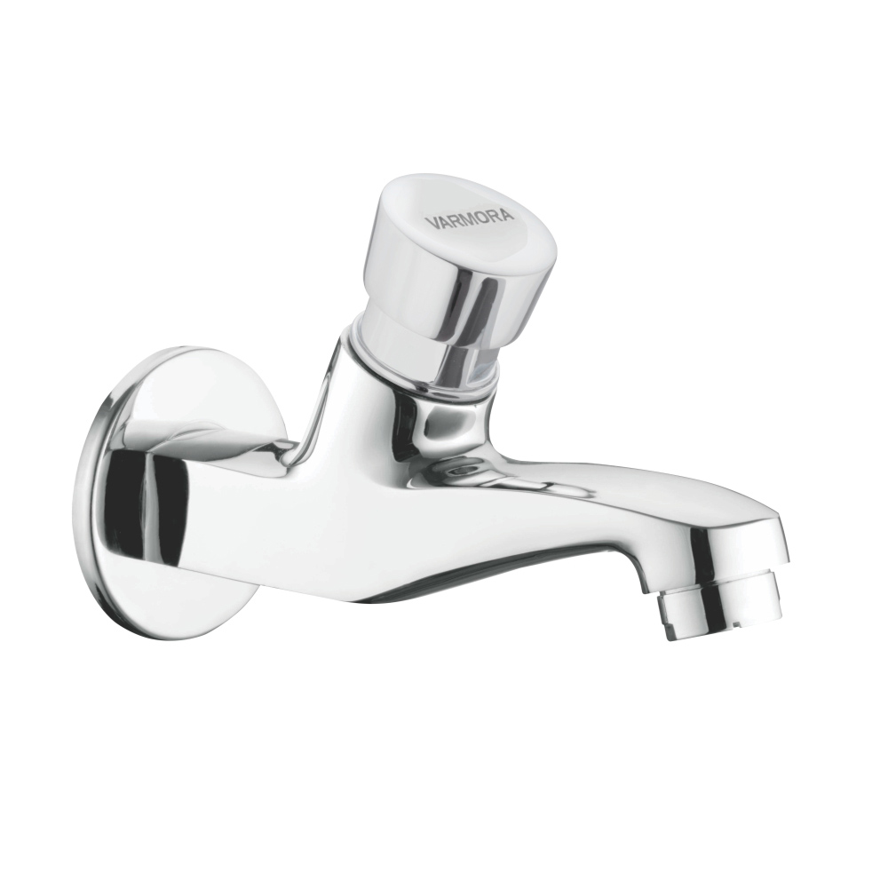 Varmora Bib cock auto closing push type with wall flange | mykit | Buy ...
