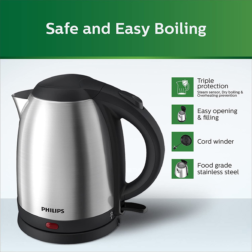 Philips 1.5L 1800W Wide Mouth Metal Kettle | mykit | Buy online | Buy ...