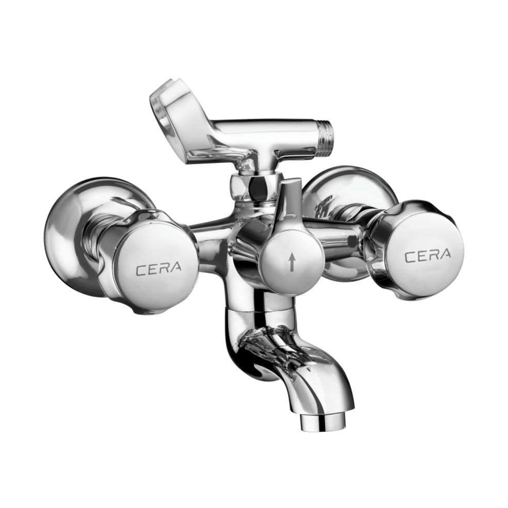 Cera Ocean Wall mixer with telephonic shower arrangement Half Turn ...