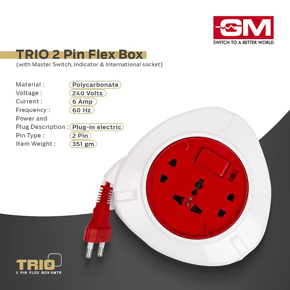 GM G-Magic Trio 2 Pin Flex Box 5 Mtr | mykit | Buy online | Buy GM ...