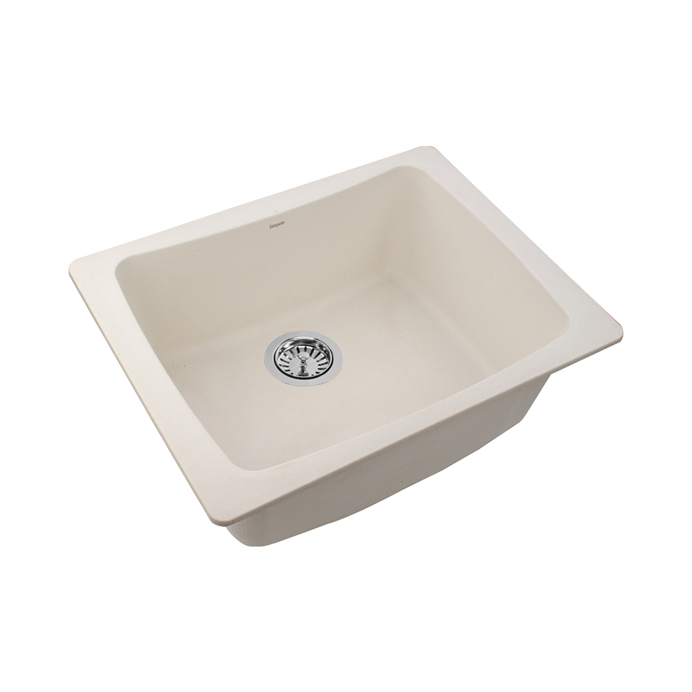 Simpolo Arizona 610x460x203mm Quartz Granite Kitchen Sink Mozaic Slate ...