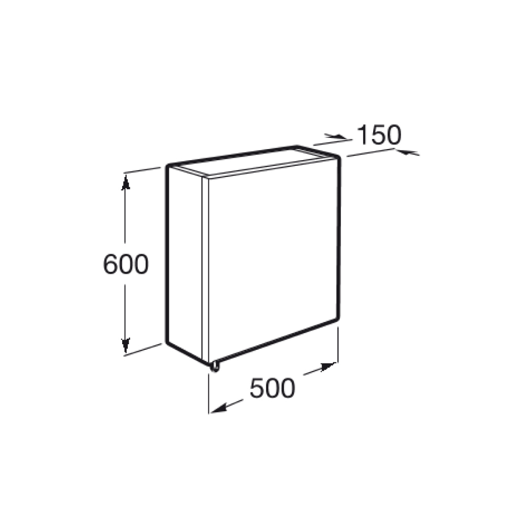 Roca Luna 500x600 Mirror Mirror Cabinet With 1 Soft-Close Reversible ...