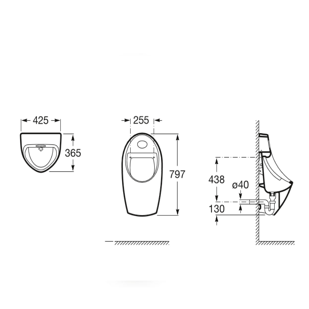Roca Euret Sensor Electronic Urinal Powered By 4 Alkaline Aa Batteries ...