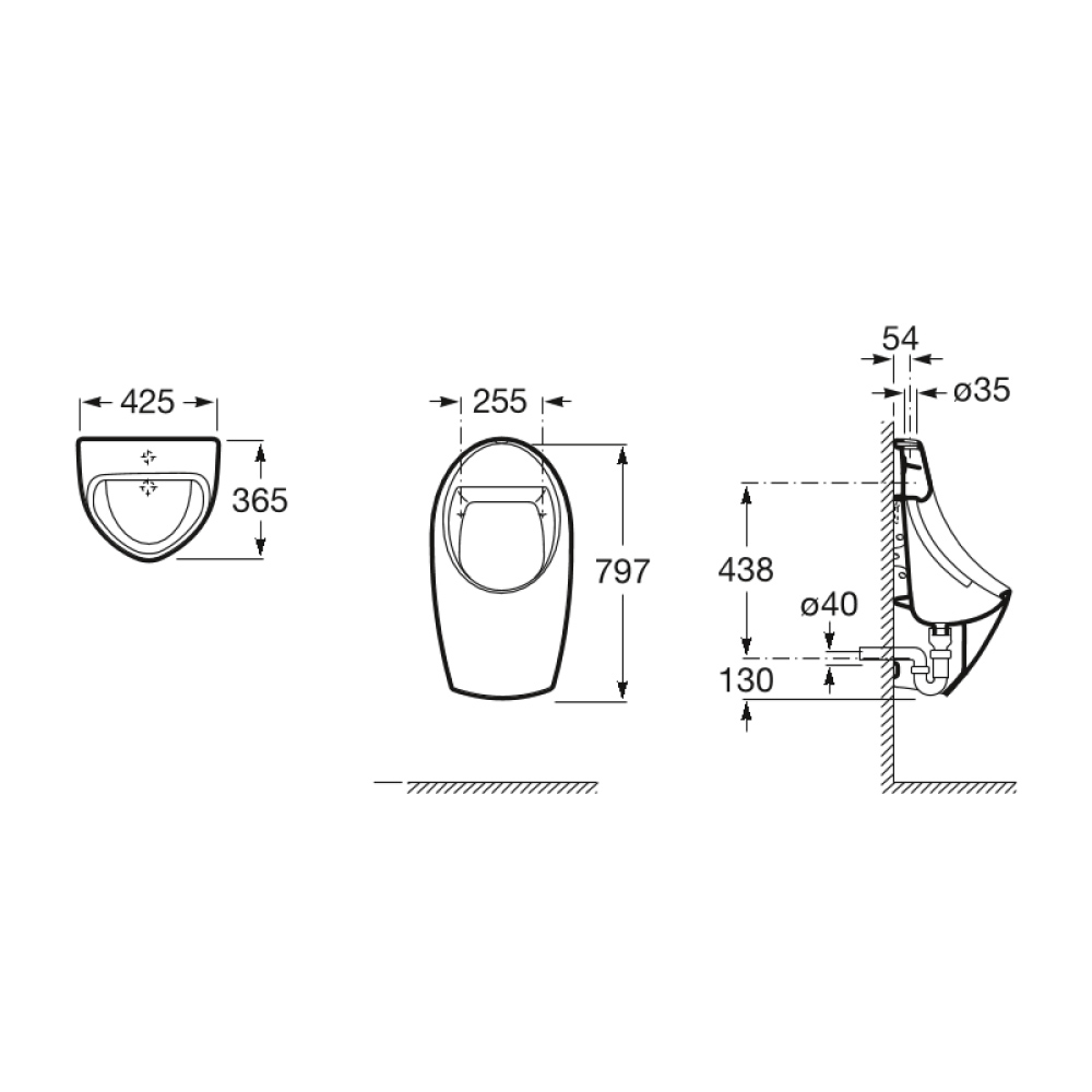 Roca Euret Sensor Electronic Urinal Powered By 230 V Mains Connection ...