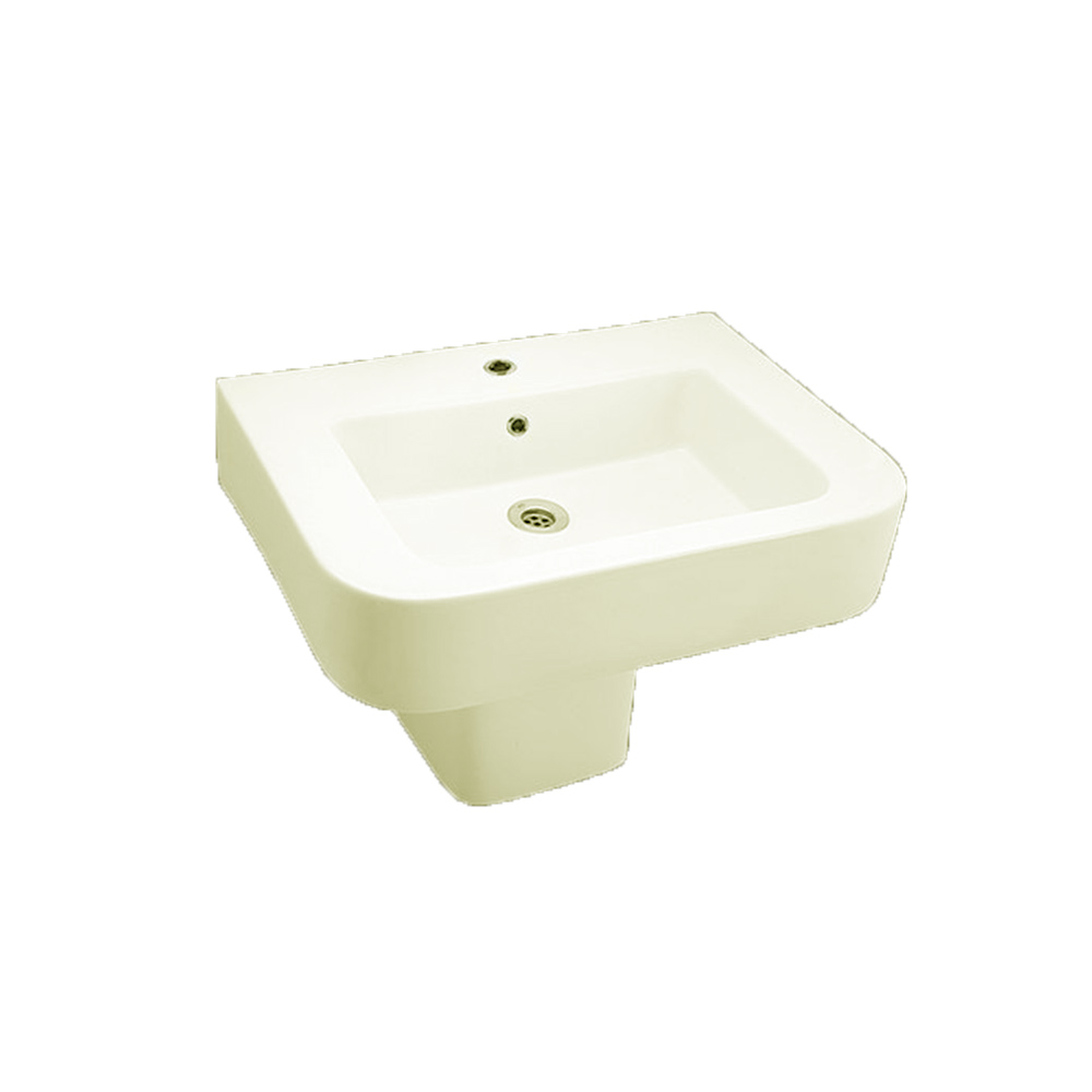 Rak Rondo 610x465x170 Wash Basin Ivory with Rondo Half Pedestal | mykit ...
