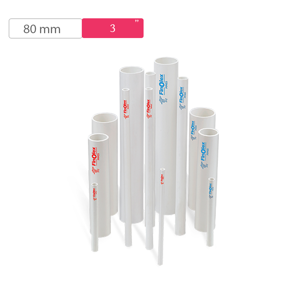 Finolex ASTM PVC-U 80mm 3inch 3meter Threaded SCH80 Plumbing Pipe ...