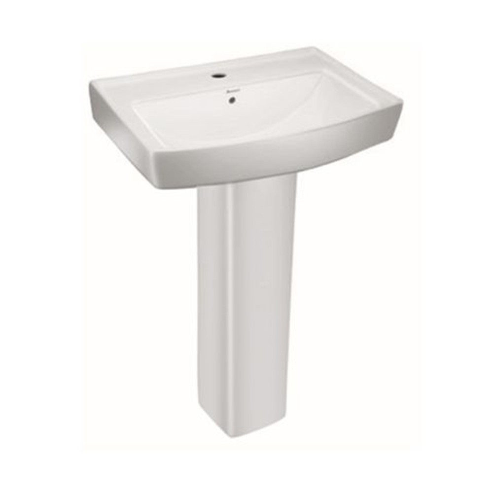 Parryware Azure 565x425x175mm White Wash Basin with C8887 Long Pedestal ...