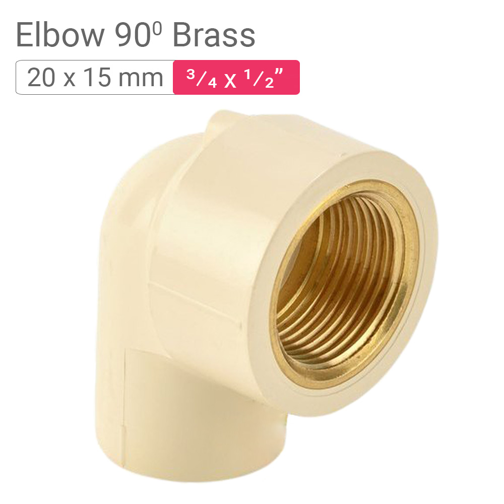 Star CPVC Elbow 90° Brass 20 x 15 mm .75 x .50 Inch | mykit | Buy ...