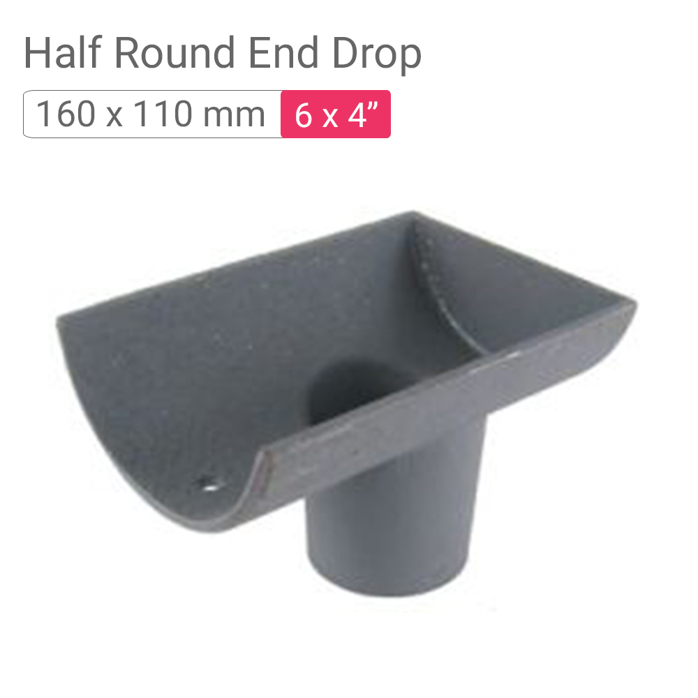Star Rain Water Harvester Half Round End Drop 160 x110mm 6 x4inch | mykit | Buy online | Buy ...