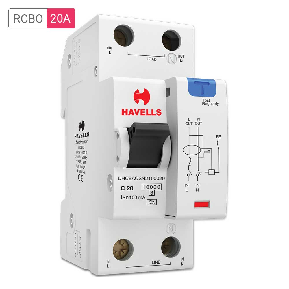 Havells RCBO A Type SPN 100mA 20A | mykit | Buy online | Buy Havells ...