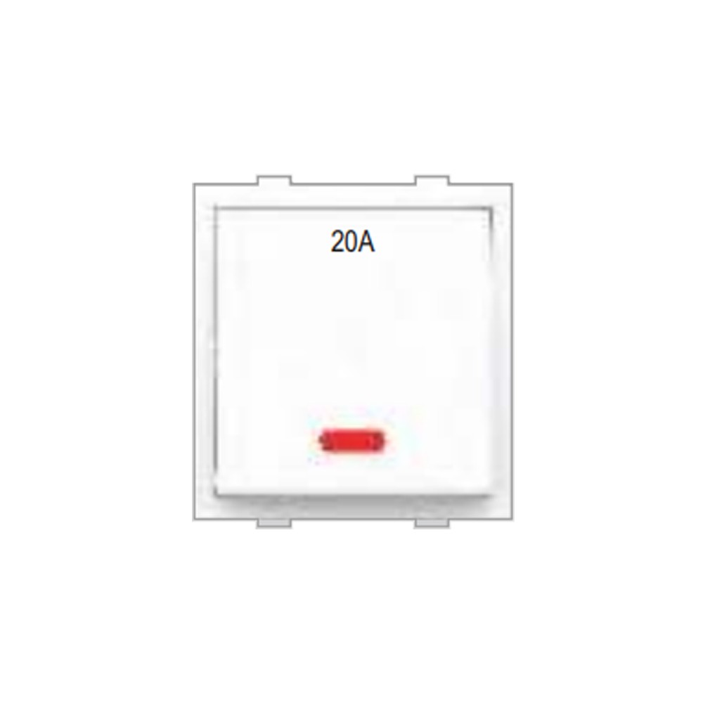 Rolta Euro 20A 1way 2M Glossy White Dura Switch with Indicator | mykit ...