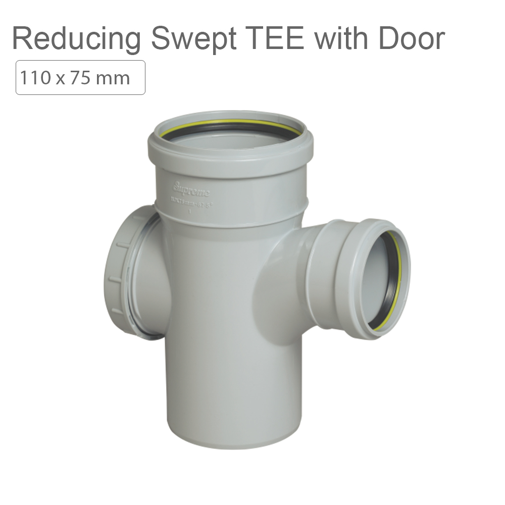 Supreme SWR Fitting Reducing Swept Tee with Door 110 x 75 mm R x R x ...