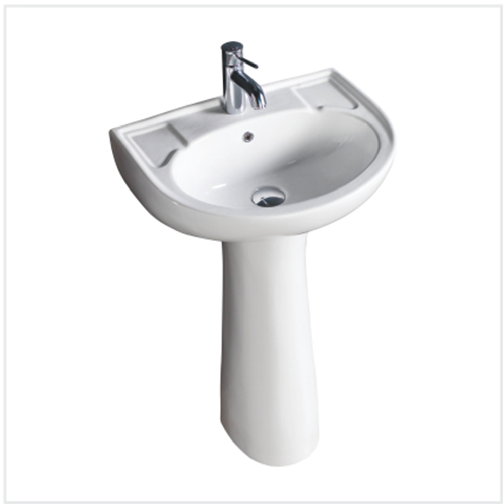 Varmora Silva 515 x 415 x 835 Off White Pedestal Wash Basin | mykit ...