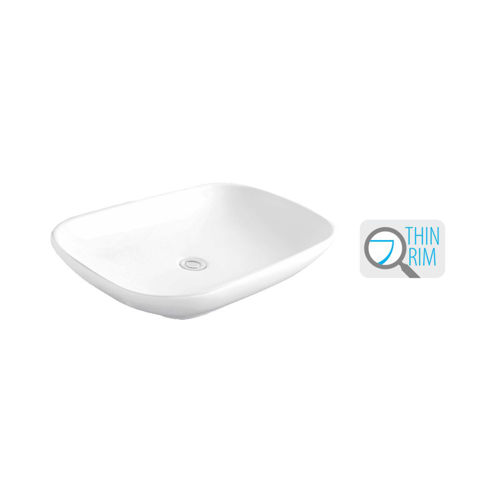 Cera Cala Thin Rim 650x420 Snow White Table Top Wash Basin | mykit ...
