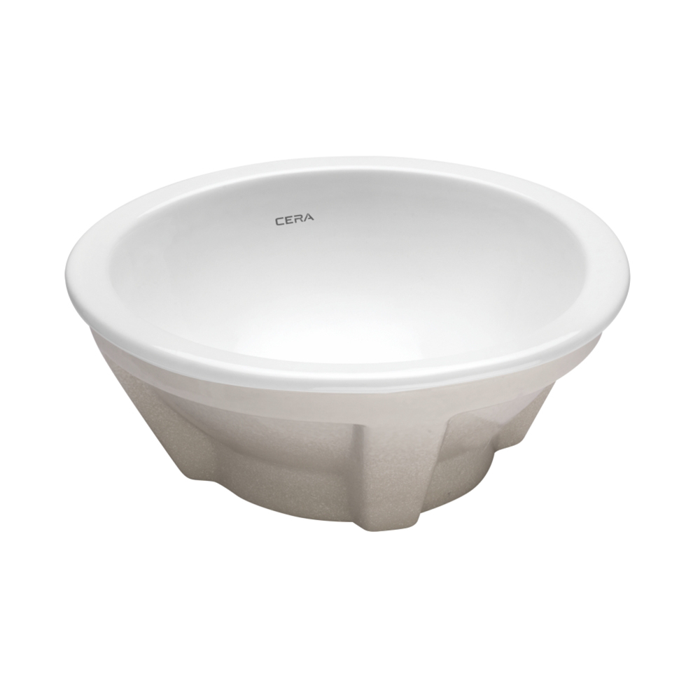 Cera Circle 380x380x150mm Dia Snow White Counter Wash Basins | mykit ...