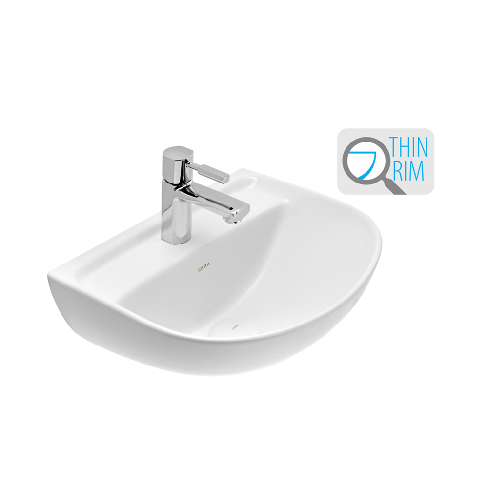 Cera Chime 460x350x180mm Snow White Wall hung wash basins without ...